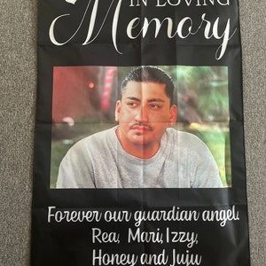 Personalized Memorial Garden Flag, Custom Photo/name/date Flag ...