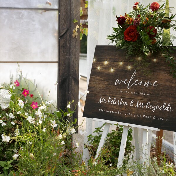 Rustic Welcome Board Sign - Welcome to the Wedding of - A1 / A2 OR ...