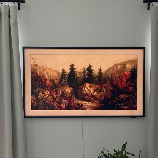 Samsung Frame TV Art Spring Lake | Wildflower Meadow | Vintage Oil ...