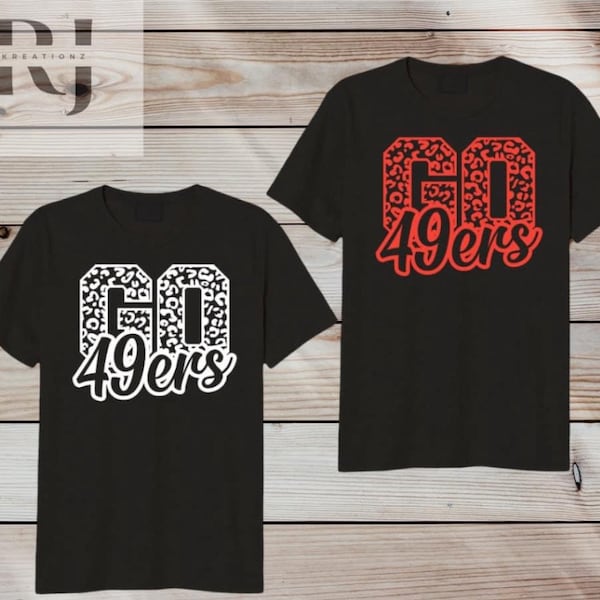 Go 49ers Leopard Svg, Go 49'ers Football Svg, Run 49ers Svg, Cheer Mom ...