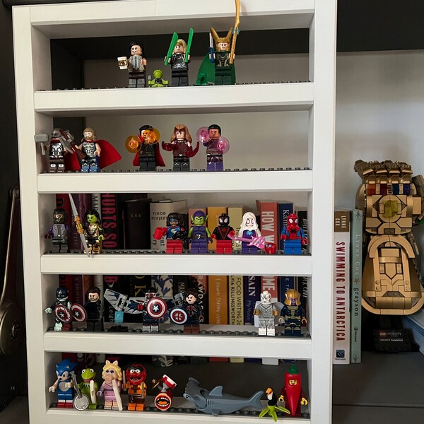 Minifigure Display Shelf - Display up to 40 Minifigs - Solid Wood ...