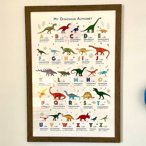 Dinosaur Alphabet Print, Toddler Room Decor, Classroom Decor, Perfect ...