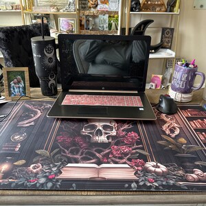 Extra Large Mousepad, Dark Academia Library Writing Desk, Gothic Mouse ...