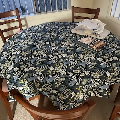Navy Native Round Tablecloth - Etsy