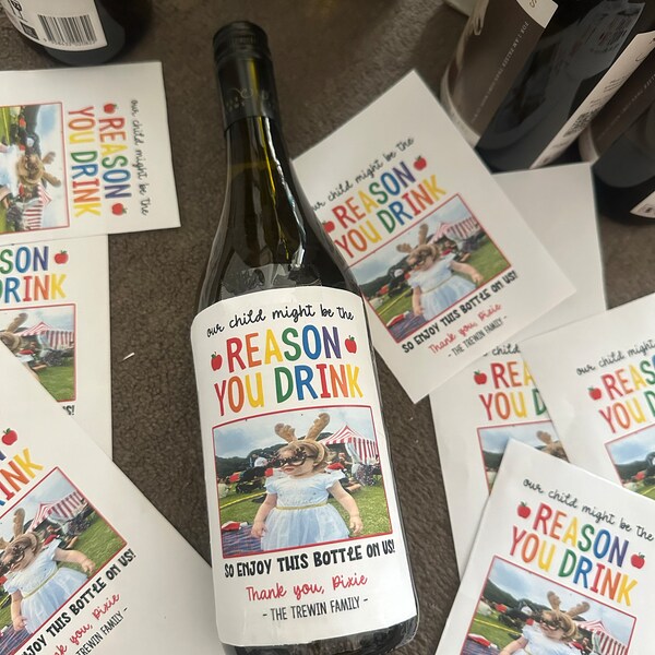 EDITABLE Teacher Wine Label - Teacher Appreciation Gift - Personalized ...