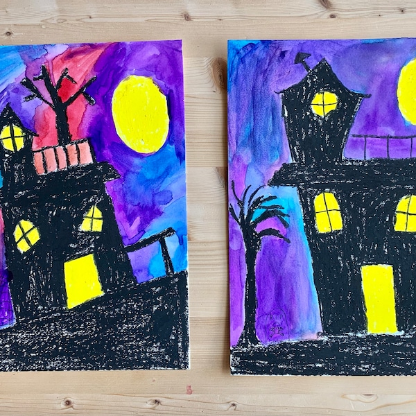 Spooky House Halloween Art Lesson by Art Teacher in LA- Art Lesson ...