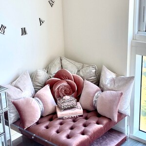 Purple Velvet flower pillow Throw velvet fabric Pillow | Etsy