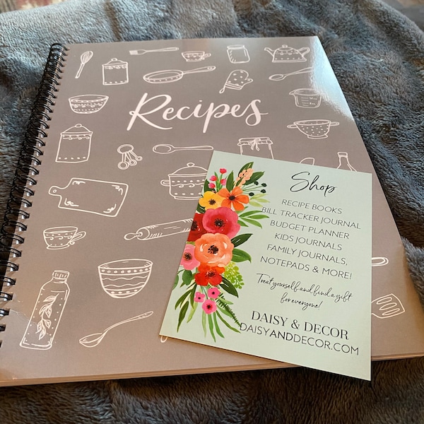 Blank Recipe Notebook Large Recipe Book Kitchen Utensils Recipe Journal ...
