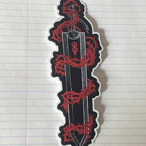 Dragonslayer Sword Sticker, Guts’ Sword Waterproof Vinyl Sticker, Dark ...