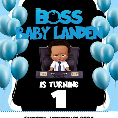 Editable Boss Baby Birthday Invitation-canva-african American Boss Baby ...