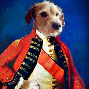 TWO Pet Portrait Queen Anne and Prince George Dog | Etsy