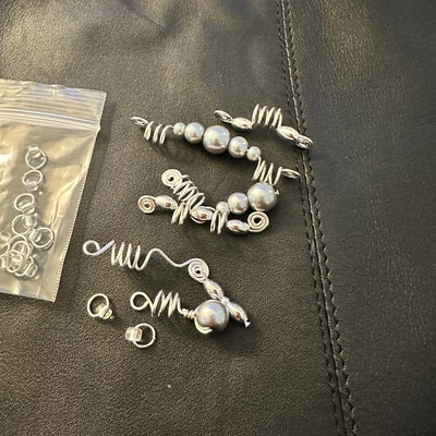 Loc Jewelry W/silver Metal Oval Beads Set of 3 Dread/braid Charms Locs ...