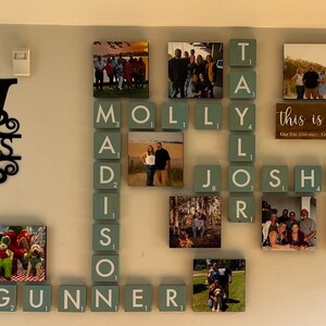 Scrabble Wall,46 Tile Colors ,farmhouse Carved Decor,rustic ...