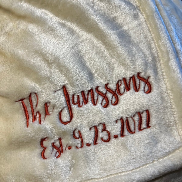 Personalized Embroidered Plush Blanket, Monogrammed Fleece Throw - Etsy