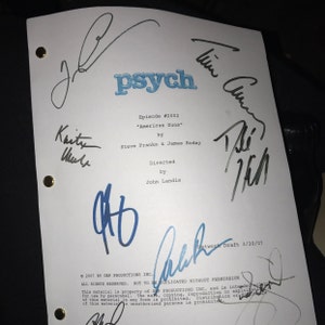 Psych TV "american Duos" Episode Signed Script Autographed Dule Hill ...