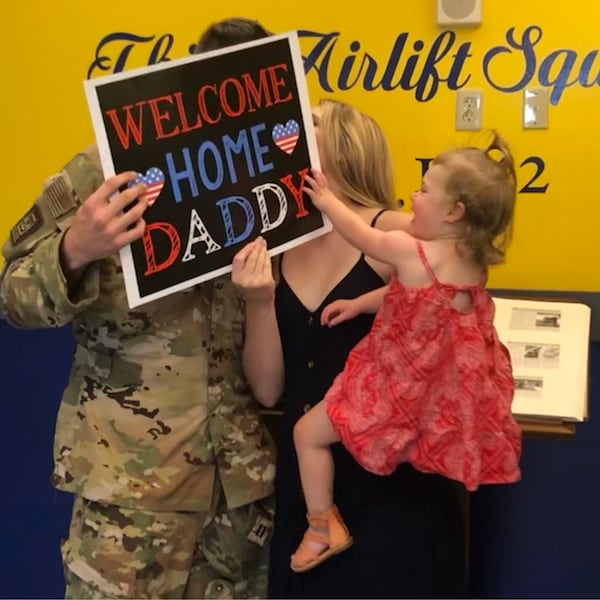 Welcome Home Daddy Sign Editable Red White Blue Homecoming Back From ...