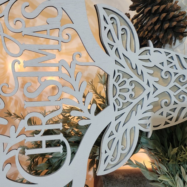 Merry Christmas Deer Svg Cut File, Christmas Clipart, Reindeer Vector ...