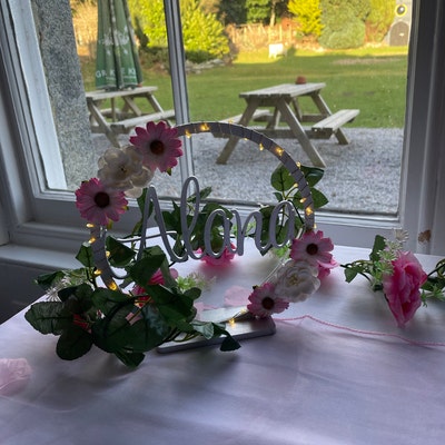 Light up Name Sign on a Stand. Light up Hoop With Name. - Etsy UK