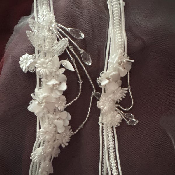 Luxury White Wedding Garter for Bride With Dangling Crystals ...