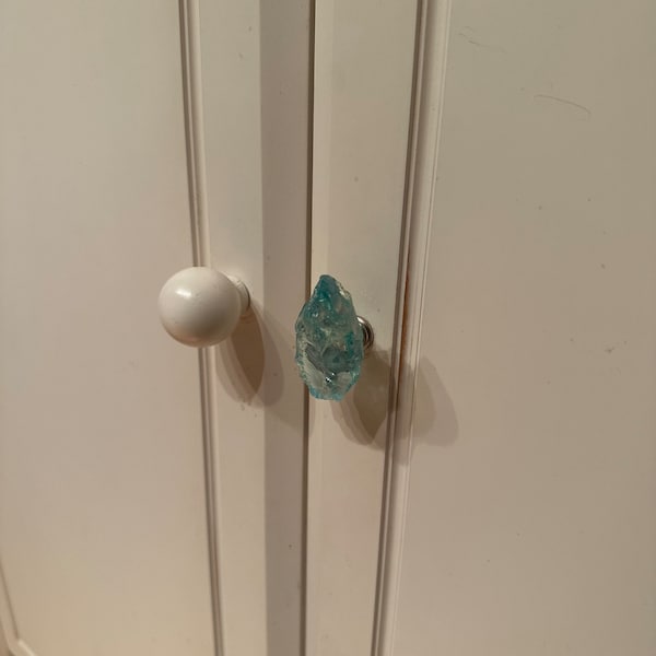 Sea Glass Knobs, 25% Off Ocean Glass Knobs, Tumbled Glass Knobs, Glass ...