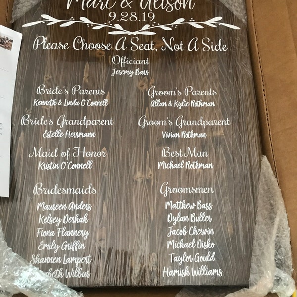 Wedding Program Sign Bridal Party Sign Alternative Wedding Program ...