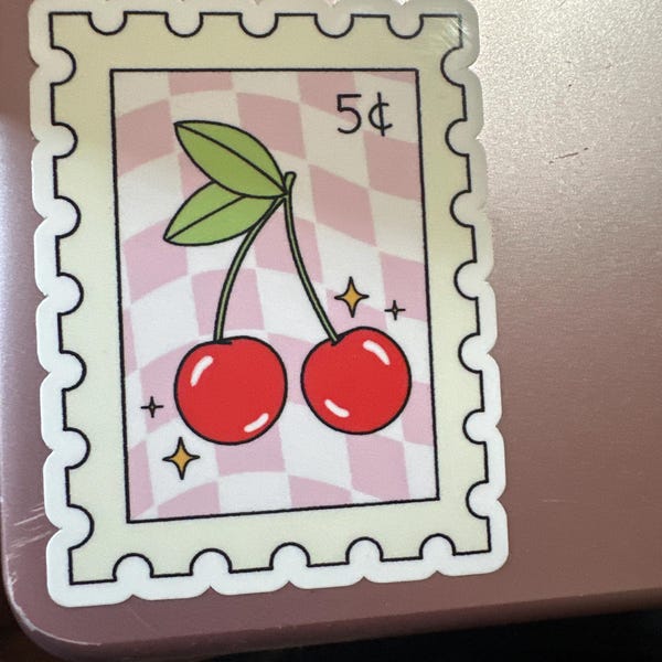 Cute Stamp Style Stickers – Cherry, Disco Ball, Grocery Bag Decals - Etsy