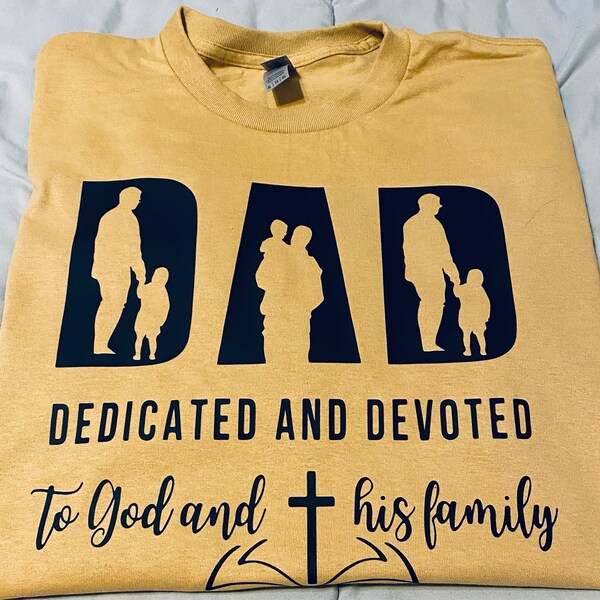 Dad Dedicated and Devoted Svg, Fathers Day, Man of God Svg, Gift for ...