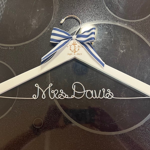 NAUTICAL Wedding Hanger / Beach Bridal Hanger / Bride's Hanger ...