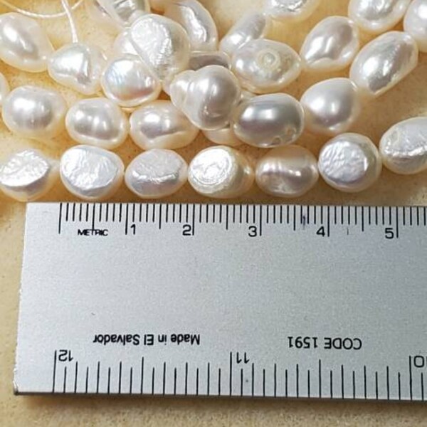 Natural Beige Color Pearl Beads Grade A Cultured Freshwater Pearls Sold ...