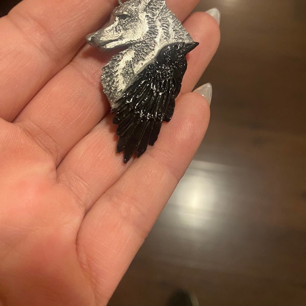 Ravenwolf.....hand Carved in Fine Pewter Black Raven - Etsy