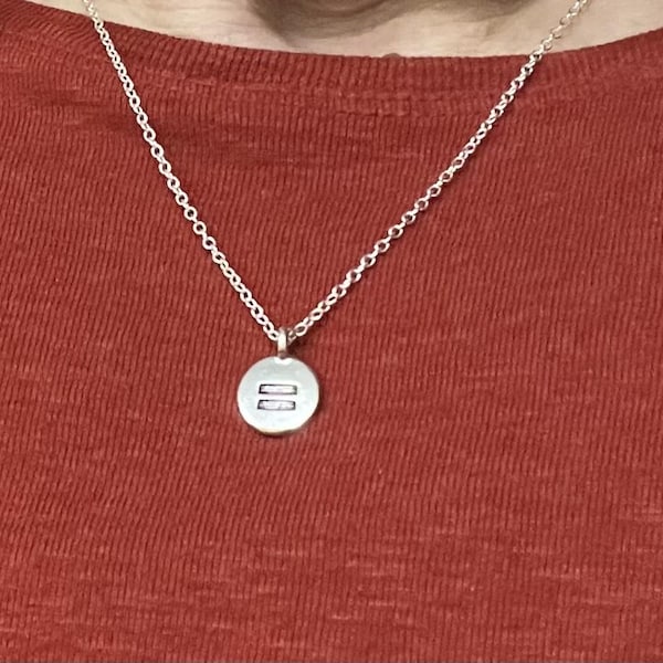 Sterling Silver Equal Sign Necklace, Pride Equality Now Equal Rights ...