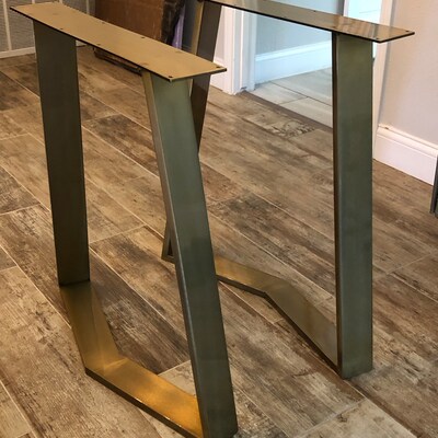 Golden Table Legs, Steel Table Legs set of 2, Dining Table, Desk Legs ...