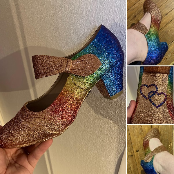Under the Sea Sculpted Glitter Wedges Sculpted Shoes Low Wedding Shoes ...