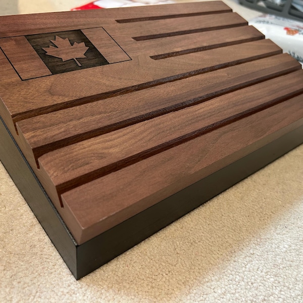 Custom Engraved American Flag Challenge Coin Table Top Display Rack ...