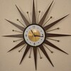 30 Silver Star Clock Sunburst Clock Wind Rose Wood Clock Modern Wall ...
