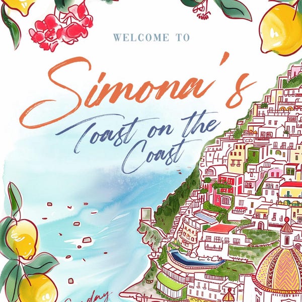 Italian Style Welcome Sign, Italy Themed Engagement Party Welcome Sign ...