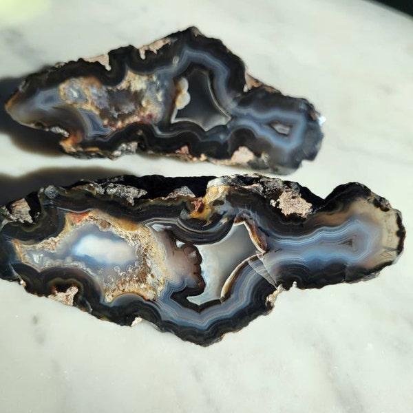 Yellow Moss and Pink Sagenite Stick Agate Slab, Cut and Polished ...