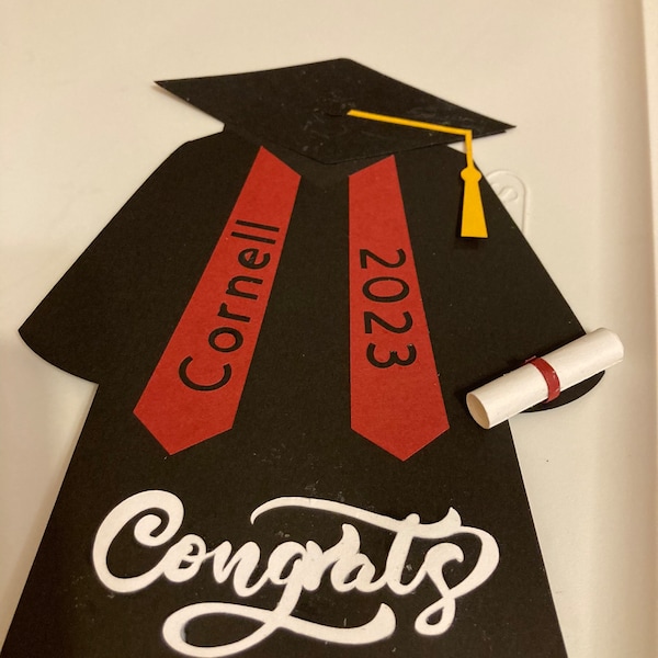 Graduation Gift Card Holder, DIY Graduation Card, Cap and Gown Svg ...