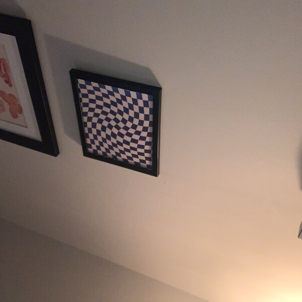 Retro Checkered Print, Retro Wall Decor - Blue - Digital Download - Etsy