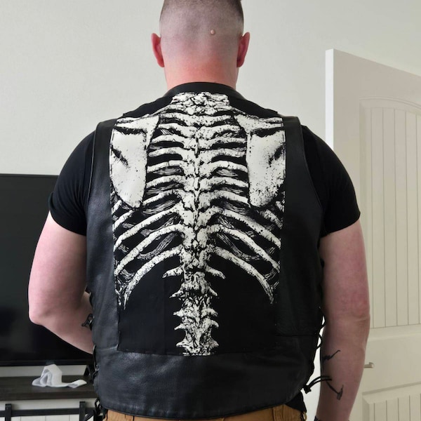 Ribcage Back Patch, Ribcage, Skeleton Patch, Bones Patch, Cloth Patch ...