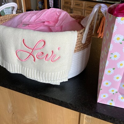 Embroidered Name Baby Blanket / Soft Custom Personalized Baby Blanket ...