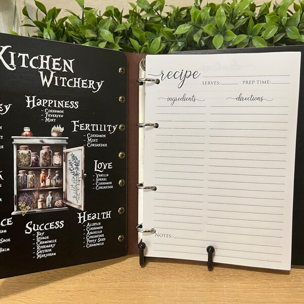 Personalized Halloween Recipe Book Wooden Recipe Binder Witch Recipe ...