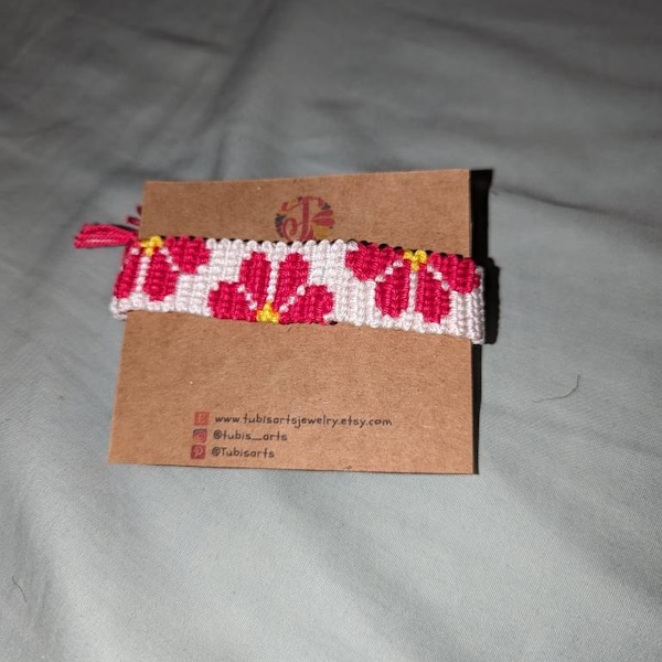 Customizable Tiny Heart Friendship Bracelet, Woven Mini Heart Bracelet ...