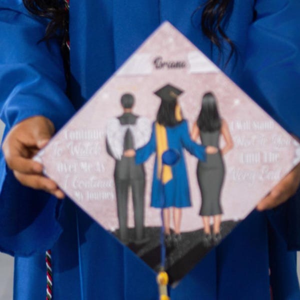 Custom Thanks Mom and Dad Graduation Cap Decoration, Custom Family Grad ...