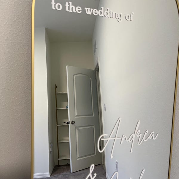 Custom Wedding Mirror Decal, Shower, Parties, Events, Personalized ...