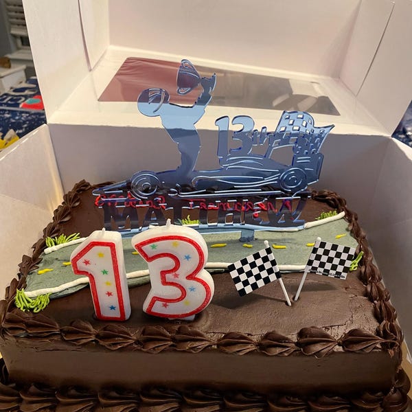 Formula One Birthday Cake Topper, F1 Racing Happy Birthday Topper, Race ...