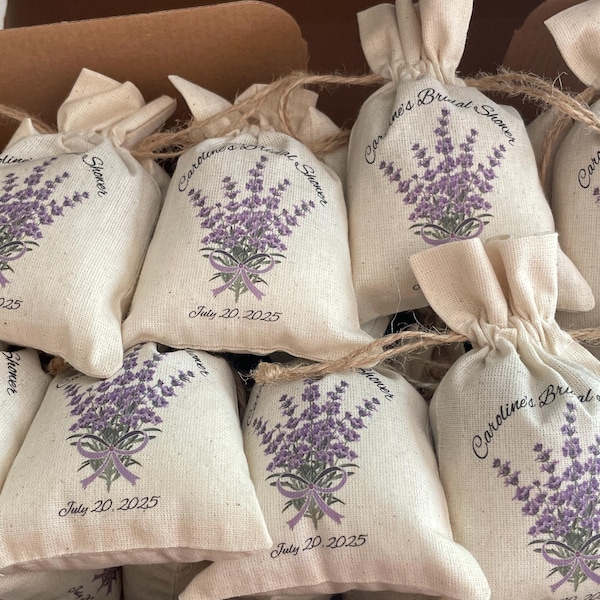 Personalized Lavender Sachet Favor | Custom Name Wedding, Engagement ...