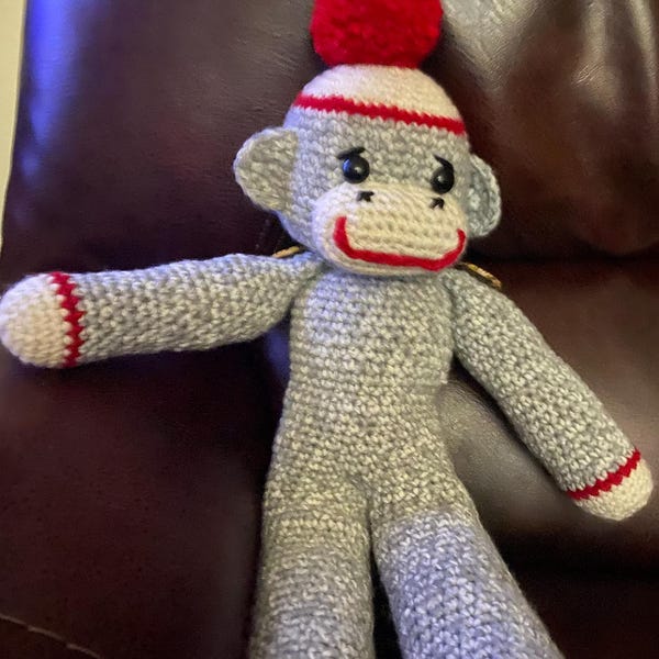 CROCHET PATTERN Spunky the Big Sock Monkey Amigurumi - Etsy