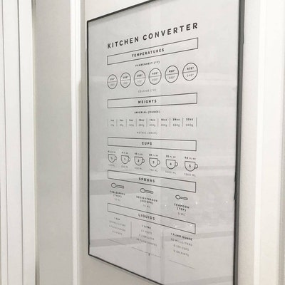 Kitchen Converter Printable, Kitchen Wall Decor, Minimalist Conversion ...