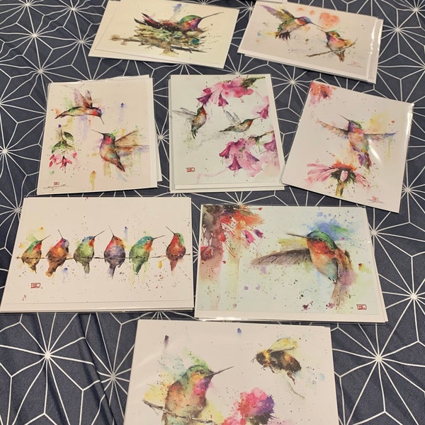 HUMMINGBIRD 5 X 7 Greeting Cards, Blank, Set of 9 Bestsellers ...